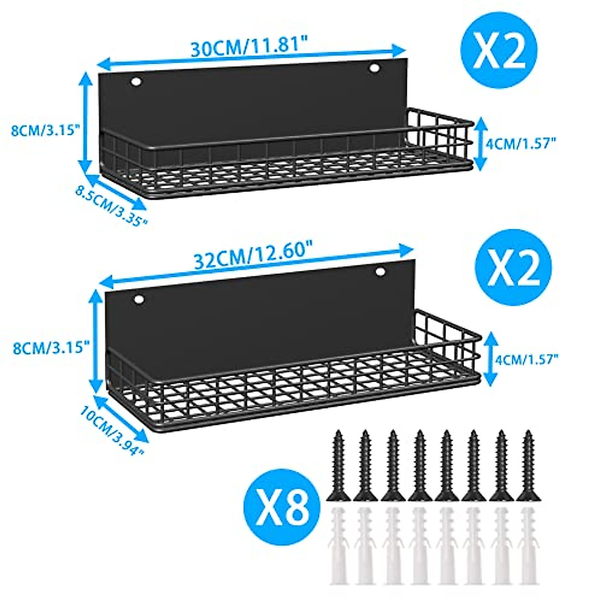 Spaclear Magnetic Spice Rack for Refrigerator, 4 Pack Spice Rack Organizer, Super Strong Magnetic Moveable Metal Kitchen Organization, Spice Rack Wall Mount Seasoning Organizer Rack, Fridge Organizer