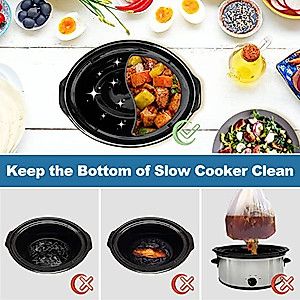 Dompion Silicone Slow Cooker Liners, Reusable 2 Divider Insert Fits for Crock-pot Oval 6 QT Slow Cooker, Dishwasher Safe, Easy Cleanup, Food-Grade BPA Free Cooking Liners for Most 6 QT Slow Cooker