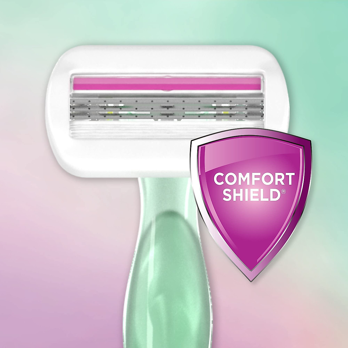 BIC Soleil Sensitive Women's Disposable Razors, 3 Blades With Moisture Strip For a Silky Smooth Shave, 6 Piece Razor Set, 3 Count (Pack of 2)