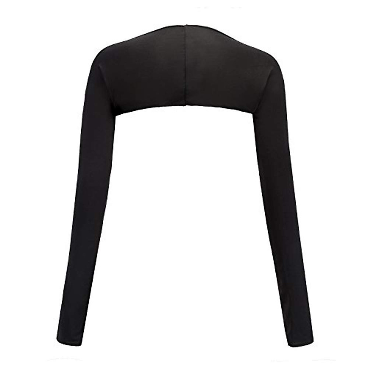 Women Cooling Shawl Arm Sleeve with Finger Hole, Comfortable & Breathable, Anti-UV, Ladies Sun Protection Cooler Shrug (Black)