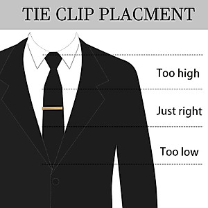 HAWSON Trendy Slide Clasp 7 Colors Tie Bar Clips Pin for Men Necktie Accessories with Gift Box (Gold)