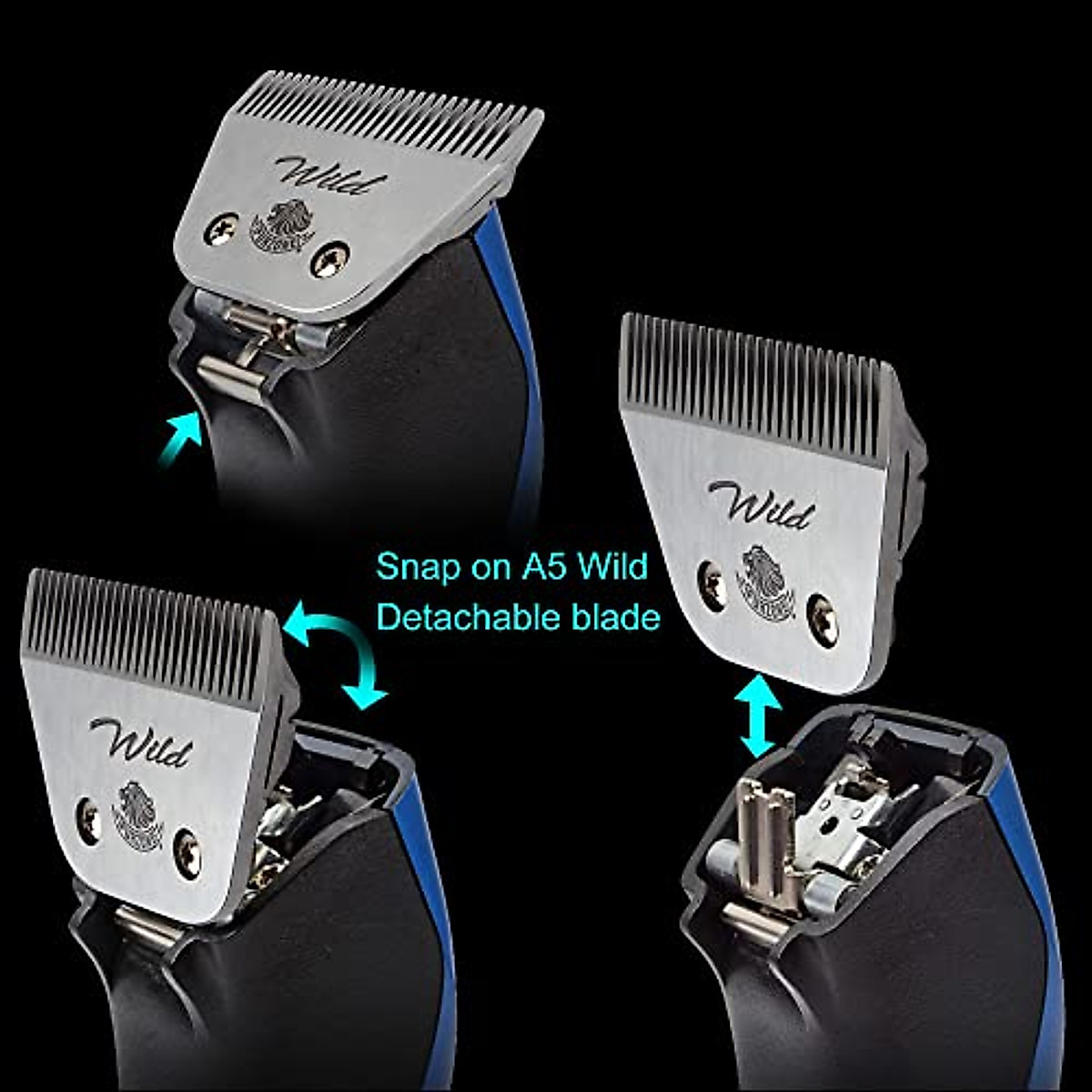 FURZONE Detachable Blade - Size 5FW Wide Blade 1/4", Made of Extra Durable Japanese Steel, Compatible with Most Andis, Oster, Wahl A5 Clippers