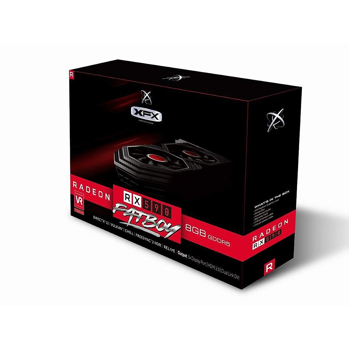 XFX Radeon RX 590 Fatboy Core Edition 8GB OC+ 1565M GDDR5 Dynamic 22 Blade Fan 3xDP HDMI DVI - RX-590P8DLD6
