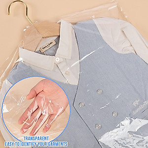 100 Pack Dry Cleaning Bags for Clothes, 60x150 cm Dry Cleaner Bags Plastic Clear, Dust-proof Plastic Garment Bags for Dry Cleaner, Home Storage, Travel, Moving