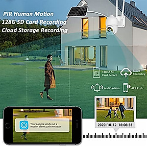 Security Camera Camera Outdoor WiFi Camera 3G 4G Built-in Battery 1080P Solar Wireless Security IP Camera PIR Human Motion Speed Dome Surveillance Cam Surveillance Camera with Spotlight ( Color : 4mm