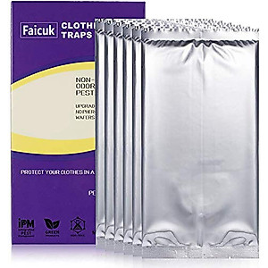 Faicuk Clothes Moth Traps with Pheromone Attractant for Closet and Carpet (6 Pack)