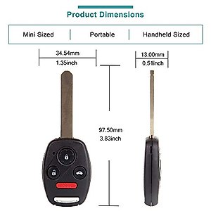SELEAD 2pcs Flip Key Fob Keyless Entry Remote fit for 2004-2012 for Honda for CR-V for Accord Antitheft Keyless Entry Systems 35111-SHJ-305 4 Buttons