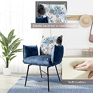 Zerifevni Armchairs Comfortable Desk Chair, Upholstered Modern Living Room Chair, Home Office Chair (Blue)