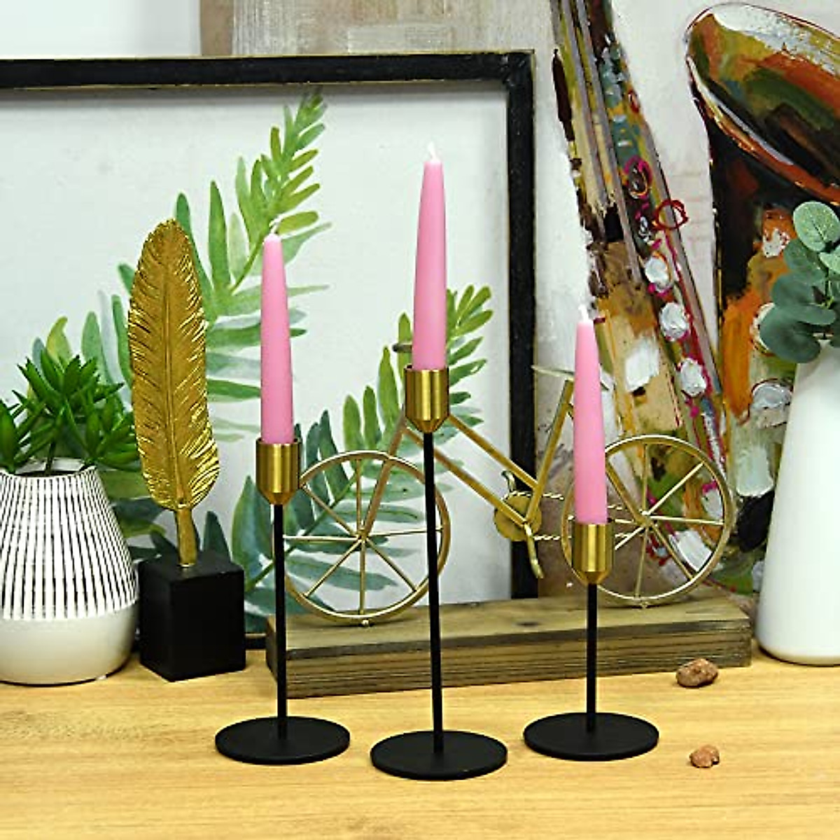 Zest Candle 12-Piece Taper Candles, 6-Inch, Pink