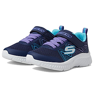 Skechers Microspec Plus-Swirl Sweet Sneaker, Navy/Multi, 13 US Unisex Little Kid