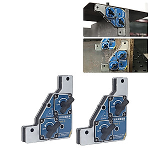Kadimendium 2Pcs Welding Magnet 2 Switch Welding Holder 90 Degree 28KG Welder Magnetic Holder Angle Support Fixture Welding Clamp