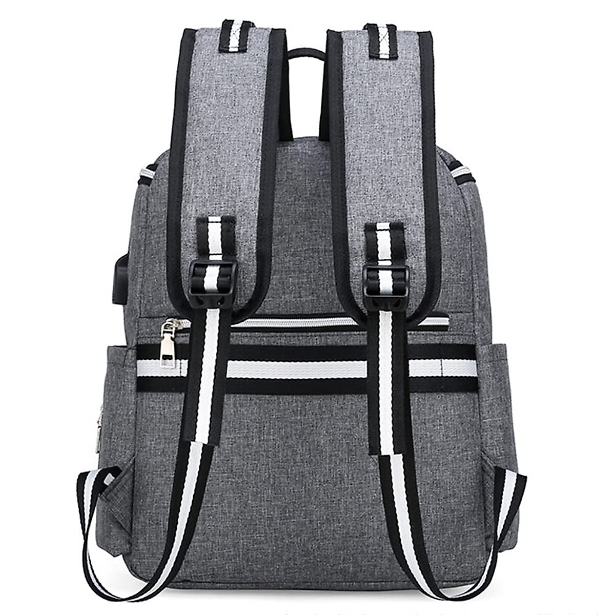 GUANGCAIJIA diaper bag waterproof backpack for cute baby boy girl with changing pad unisex stroller mommy hospital essentials (grey)