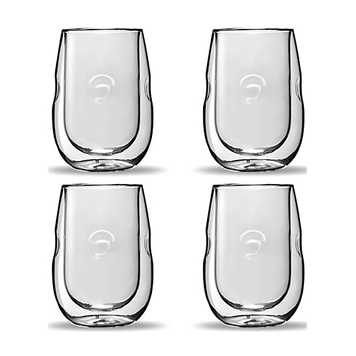 Moderna Artisan Series Double Wall Insulated Wine Glasses - Set of 4 Wine and Beverage Glasses
