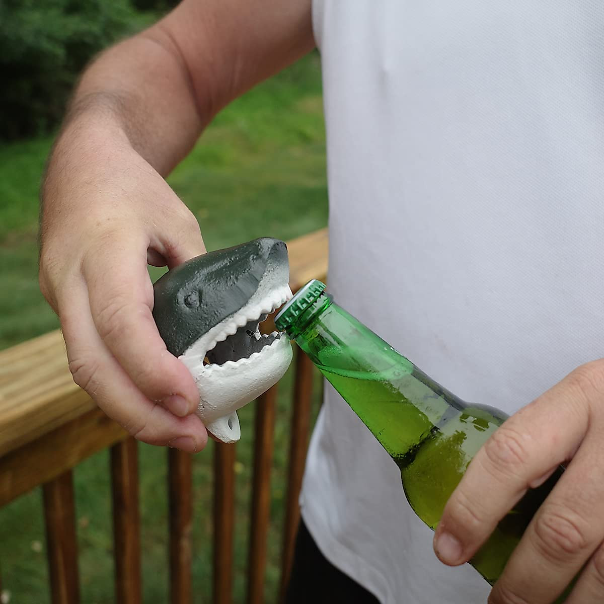 Treasure Gurus Cast Iron Shark Head Beer Cap Soda/Pop Top Wall Mount Bottle Opener Bar/Pub Tool