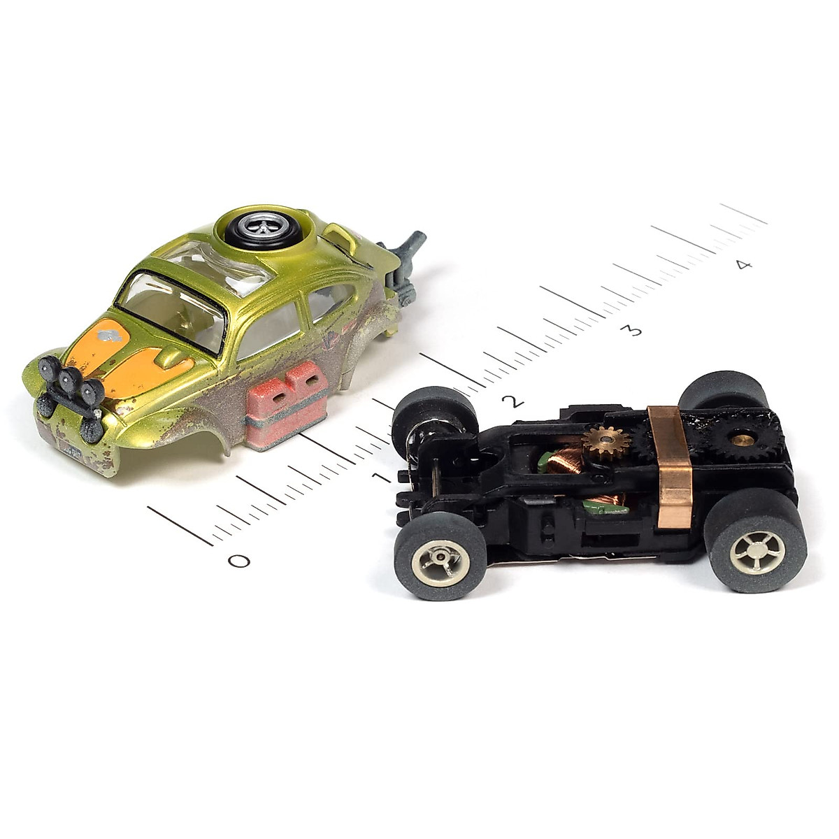 Auto World Xtraction 1965 Volkswagen Baja Bug (Green) HO Scale Slot Car