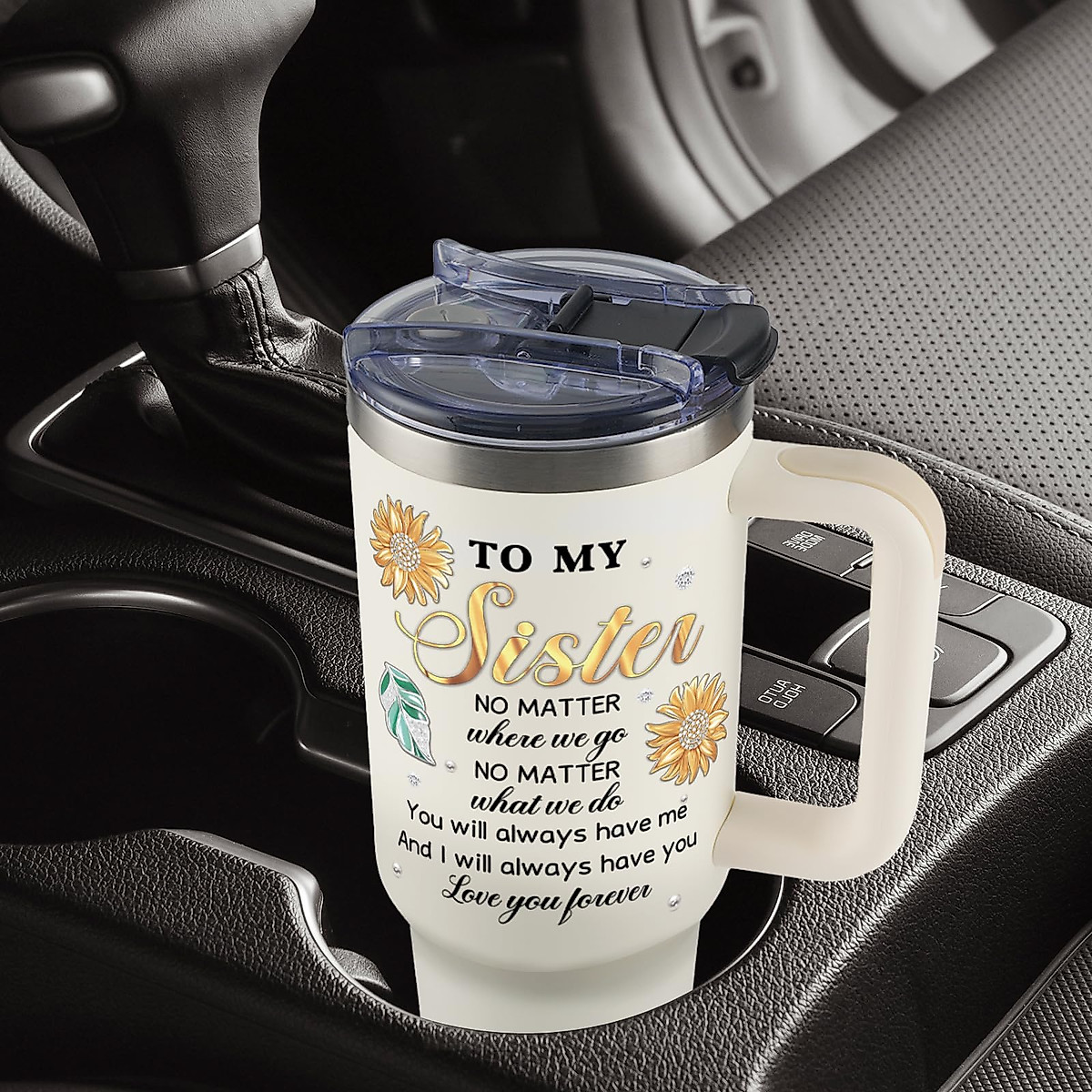 Nuowagify Sister Birthday Gifts, Sisters Gifts from Sisters, Gift for Sister Cup from Brother, Mothers Day Christmas Birthday Present for Sis Bestie Best Friend - 40oz Tumbler