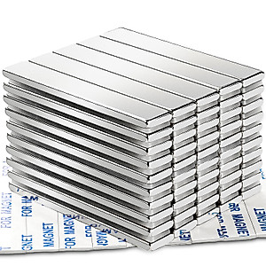 Strong Neodymium Bar Magnets (50 Pack) - 2X Stronger, 2X Thicker, Powerful Rare Earth Magnets - Industrial Strength NdFeB Magnet Set for Fridge, DIY, Crafts - 60 x 10 x 3 mm