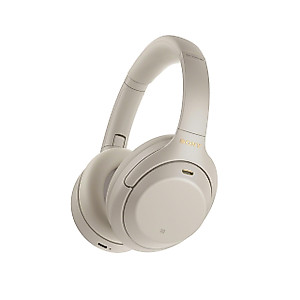 Sony WH-1000XM4 Wireless Premium Noise Canceling Overhead Headphones with Mic for Phone-Call and Alexa Voice Control, Silver