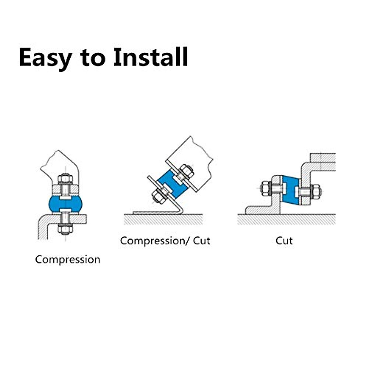 M8x23mm Rubber Studs Shock Absorber Anti-Vibration Isolator Mounts, 30x20mm Rubber Cylindrical Vibration Isolation Mount for Air Compressors Garage Motor Diesel Engines 4 PCS, with 8PCS M8 Locknuts