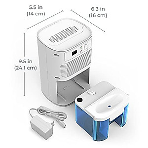 Pure Enrichment® PureDry™ Mini Dehumidifier - Compact Water Tank Eliminates 300ml/day in Excess Moisture from Closets, Bathrooms, Boats, Kitchens and Other Small Rooms and Living Spaces