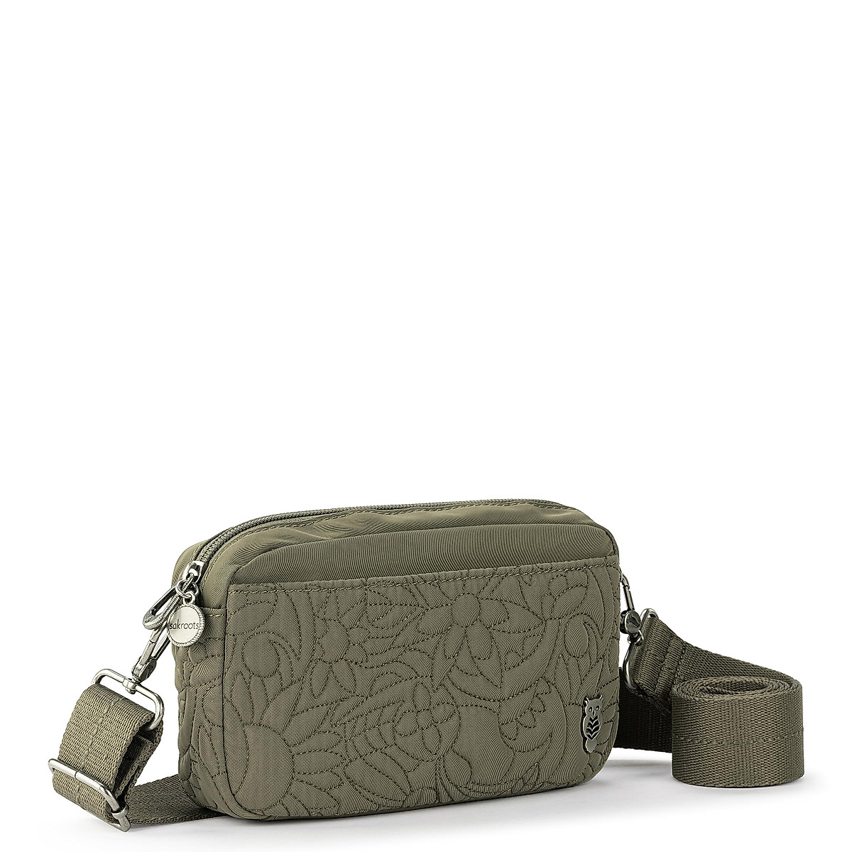 Sakroots Lodi Smartphone Crossbody in Eco-Twill, Convertible Design, Olive Spirit Desert Quilted