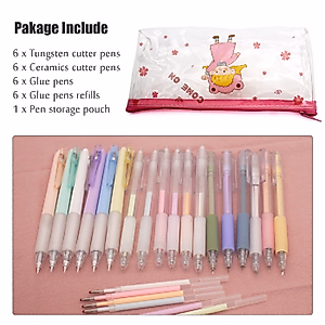 25 Pcs Craft Cutting Tools, Paper Cutter Pens with Tungsten & Ceramics Head, Quick Dry Glue Pen, Art Blade for Papercrafts Handmade Engraving DIY Drawing