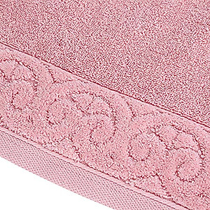 Jixiangdou Hand Towel ,Cotton Hand Towel Ultra Soft Large Absorbent Towel for Bathroom Home Hotel Spa, 13 x 30 Inch, 1Pack,Pink