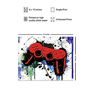 Game Room Decor - Remote Control Wall Art - Gaming Gifts for PC Gamer, Xbox, PS4, Playstation, Video Game, Arcade, Men, Teens, Kids - Man Cave, Dorm, Bar, Boys Bedroom - Urban Graffiti Posters