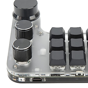 One Handed Programmable Mechanical Keyboard, 9 Keys 3 Knobs RGB Programmable Macro Keyboard, Custom Shortcut, Dual Mode Connection, Gaming Keyboard!