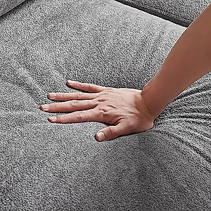 Pingliang Home Convertible Sectional Sofa with Storage, 4 Seat L Shaped Couch with Chaise and Cup Holder, Modern Microfiber Fabric Sofas Couches for Living Room, Apartment, Office (Light Grey)