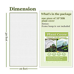 Plant Covers Freeze Protection 10x30ft Floating Row Cover 0.9oz/yd² Plant Covers for Winter Garden Fabric for Cold Sun Protection