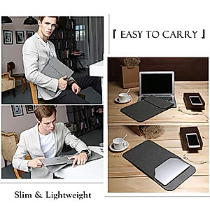 HYZUO 13 Inch Laptop Sleeve Compatible with MacBook Air M2 A2681 13.6" Display, MacBook Air 13 M1 2018-2022, MacBook Pro 13 M2 M1 2016-2022, Faux Suede Leather Case with Accessory Bag, Dark Gray