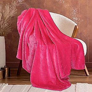 Fleece Pink Throw Blanket for Couch Cozy Soft Blankets & Throws Lightweight Fleece Fall Fuzzy Blanket Couch Chairs Sofa Bedroom Living Room 50x70 inch Boys Girls Adults Student
