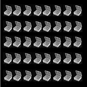 Pcxino 40 Pack 4.5 cm Small Plastic Containers with Lids,Clear Plastic Beads Storage Containers Box for Small Items and Craft Projects