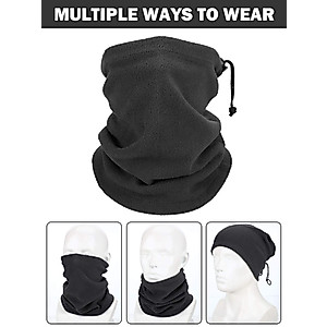 Syhood 6 Pieces Winter Fleece Ear Warmer Headband Ear Muffs Head Wraps with Winter Fleece Neck Warmers Gaiter for Outdoor Sport Activities