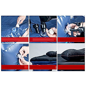 YaeTact Large Car Travel Inflatable Mattress Inflatable Bed Camping Universalwith Two Air Pillows with Pump (Black)