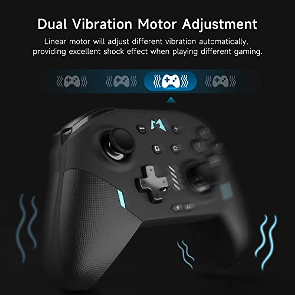 AKNES Switch Pro Controller for Nintendo Switch/Switch Lite/Switch OLED,Wireless Switch Controller with LED Color Light,Macro Programmable Buttons,Turbo,Vibration, Gamepads for PC,Android, IOS - Black