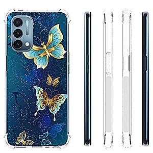 FollmeAir for OnePlus Nord N200 5G Case, Slim Flexible TPU for Girls Women Airbag Bumper Shock Absorption Rubber Soft Silicone Case Cover Fit for OnePlus Nord N200 5G (Butterfly)