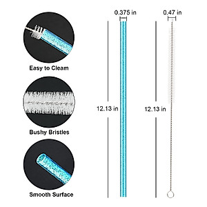 Replacement Straw for Stanley|Simple Modern|Owala 40 oz 30 oz Cup Tumbler, 10 Pack 12.13-In Long Reusable Straw with Cleaning Brush, Color, Dishwasher Safe, Plastic Straw for stanley cup accessories