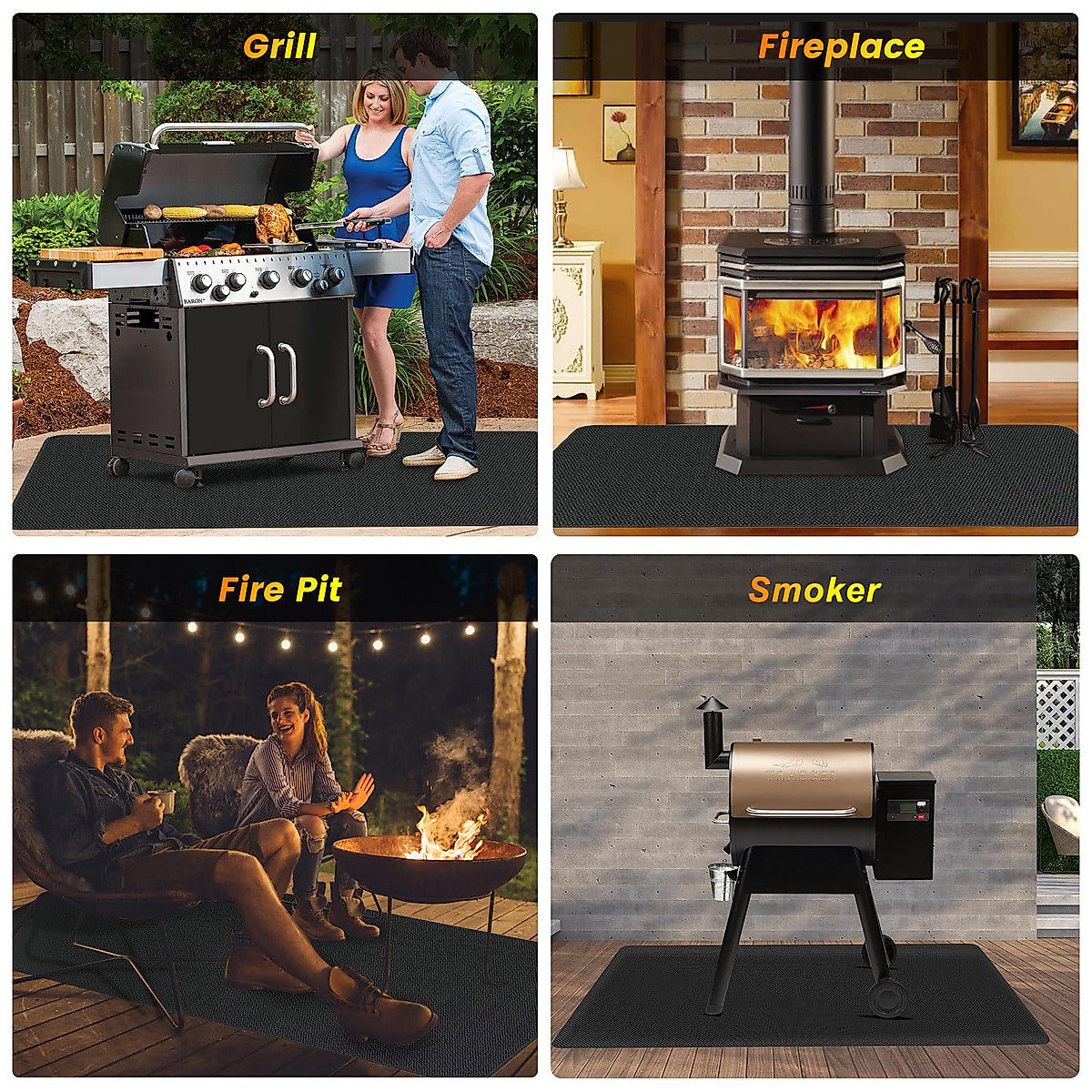 Extra Large 80x48 inch Grill Mat for Outdoor Under BBQ, Griddle ...