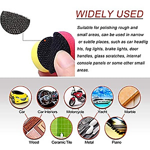 SI FANG 22 Pcs Mini Buffing Polishing Pads Kit, Car Detail Mini Polisher Foam Pads for Rotary Tools Tight Area Detailing Polishing Waxing & Sealing Glaze, Car Headlights Door Handles Scratch