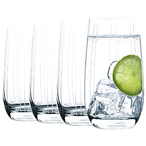 Mikasa Berlin Highball Set of 4, 4 Count (Pack of 1), Clear