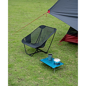 iClimb Mini Solo Folding Table Ultralight Compact for Backpacking Camping Hiking Beach Picnic (Blue - S)
