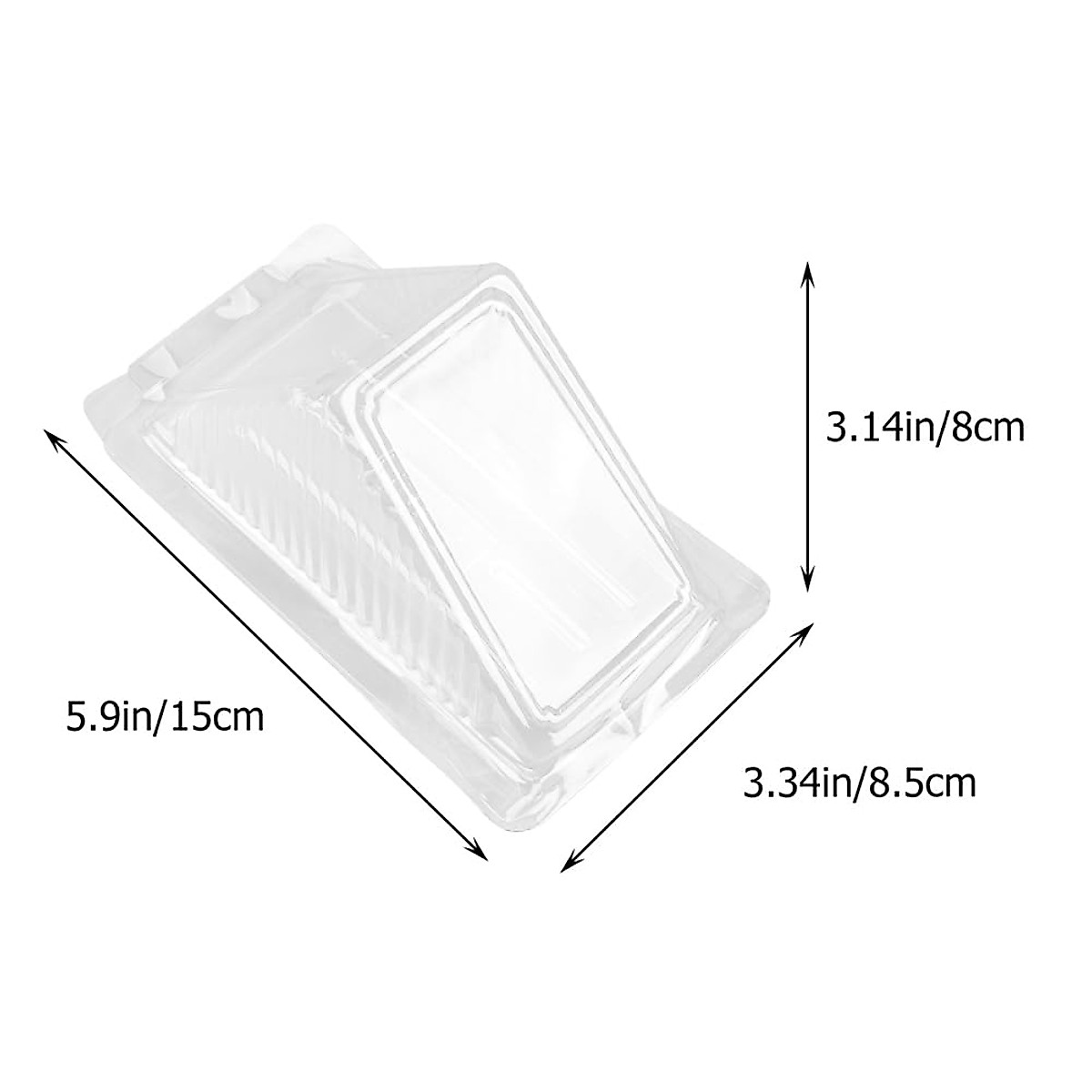 200pc Striangle Sandwich Container Disposable Sandwich Triangle Case Plastic Packing Box Clear Clamshell Food Containers Triangle Cake Containers with Lids Food Box