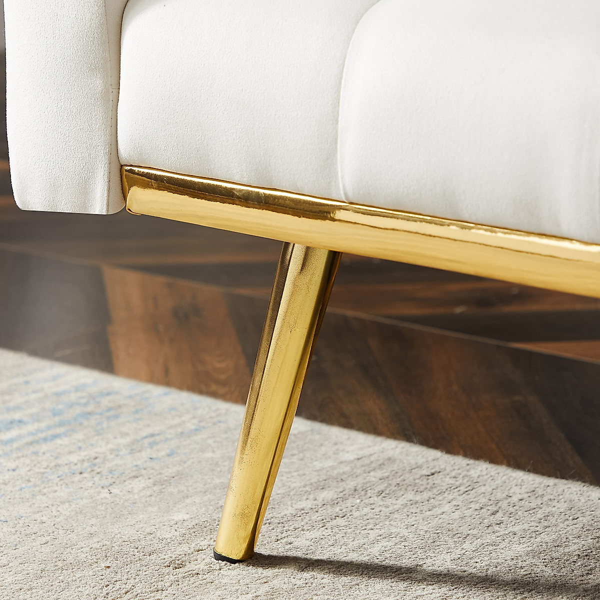 Tidyard White Convertible Folding Futon Sofa Bed, Sleeper Sofa Couch Padded Seat Couch for Living Room, Home, Office Furniture