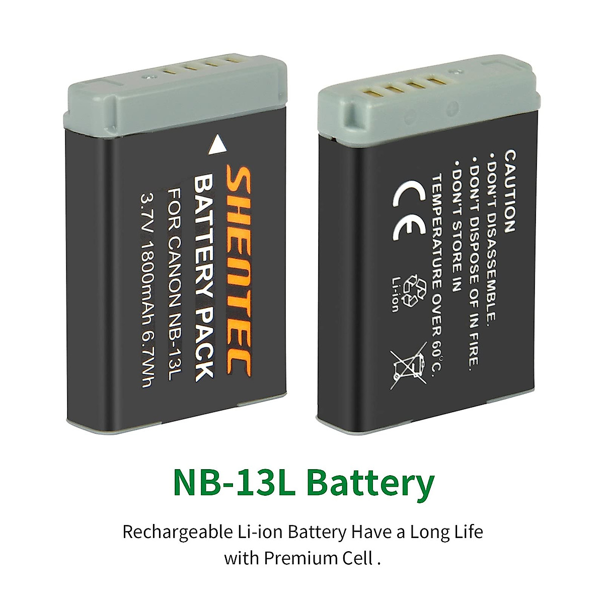 Shentec 2 Pack NB-13L 1800mAh Batteries and LED 3-Slot USB Charger Compatible with Canon NB-13L and Canon PowerShot G5X G7X G9X, G7 X Mark II, G9 X Mark II, SX720 HS, SX730 HS, SX620 HS Camera