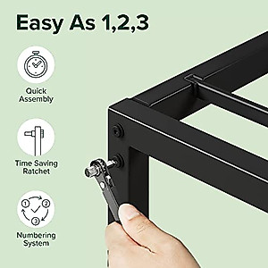 Zinus Figari Bamboo and Metal Platform Bed Frame / Mattress Foundation with Sturdy Metal Slats / No Box Spring Needed / Sustainable Bamboo Headboard, Slatted Headboard, Queen