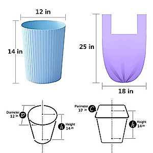 Trash Bags,4 Gallon Handle Tie Small Garbage Bags For Office, Kitchen,Bedroom Waste Bin,Colorful Portable Strong Rubbish Bags,Wastebasket Bags,100 Counts