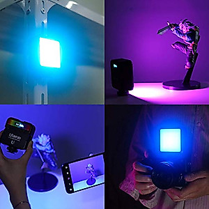 VIJIM Ulanzi VL49 RGB Video Light w 3 Cold Shoe,Mini Rechargeable LED Camera 360degFull Color Portable Photography Lighting Support Magnetic Attraction,2500-9000K Dimmable LED Panel Lamp w LCD Display