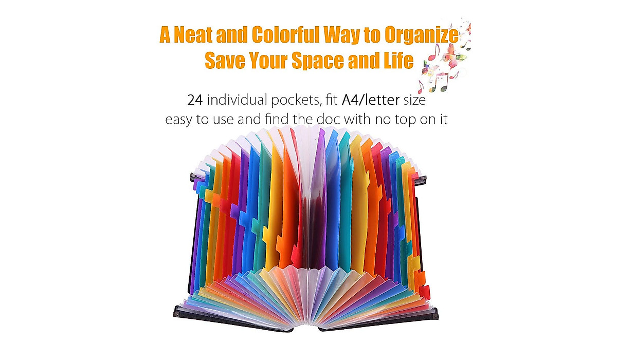 TriMagic 24 Pocket Expandable Accordion File Organizer